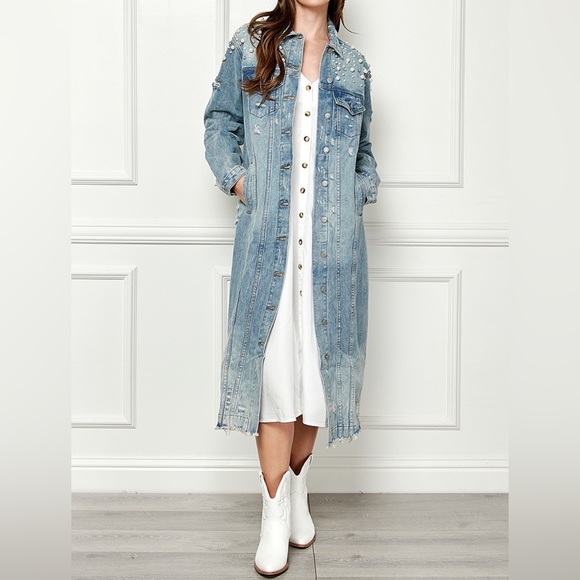 Veveret | Jackets & Coats | New Veveret Plus Reg Size Pearl Distressed ...
